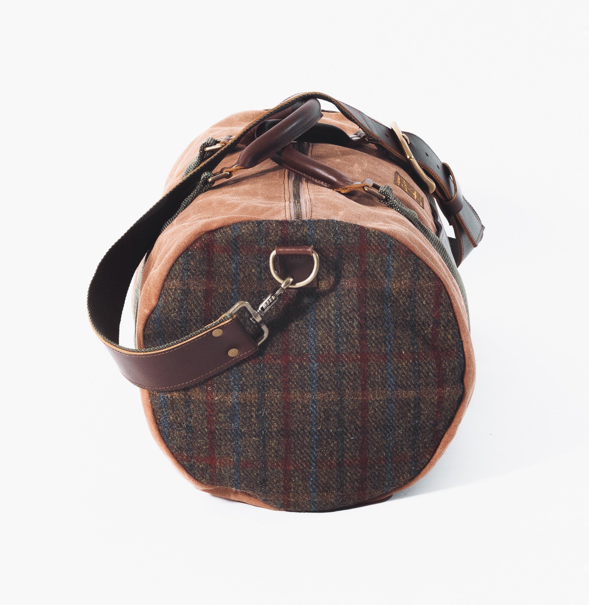 Daily Duffel Bag // Brown Waxed Canvas and Harris Tweed – Bluegrass Fairway