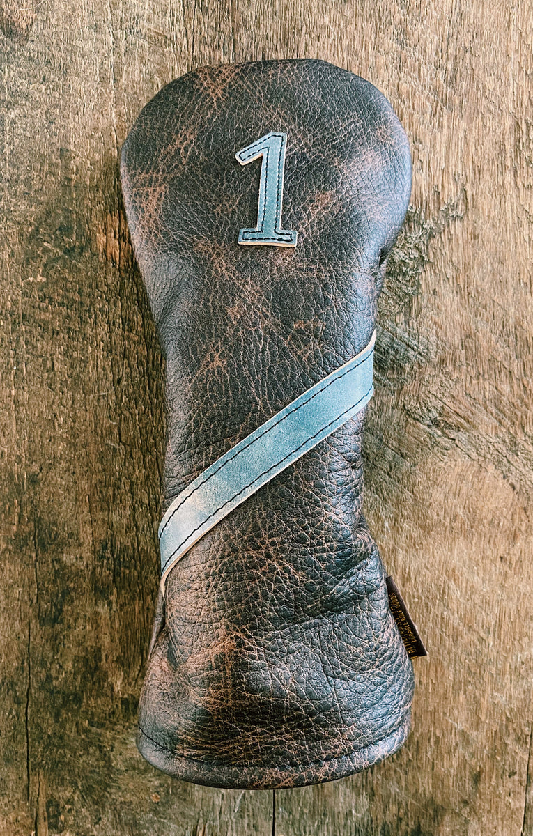 Single Barrel collection leather golf Headcover in Cigar / Shell Cordo ...